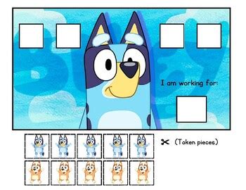 Bluey Themed Token Board With Visual Supports By Behavior Blueprint Basics