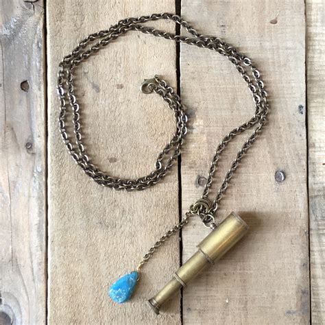 Vintage Brass Spyglass Necklace Lorraine Frances