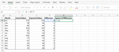 How To Calculate Mean Squared Error MSE In Microsoft Excel