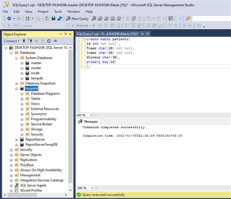 My New Created Table Appears In Masterin System Databases Instead Of