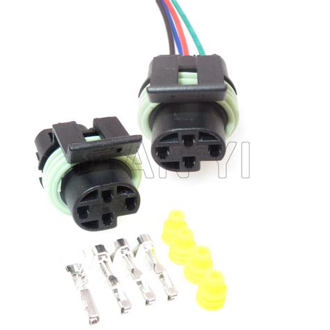 자동 산소 센서 전기 와이어 케이블 커넥터 터미널 및 고무 씰이 있는 자동차 밀폐 소켓 4 웨이 스타터 12065298 1 세트 오토바이 부품
