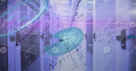 Image Of Mathematical Equations And Data Processing Against Computer