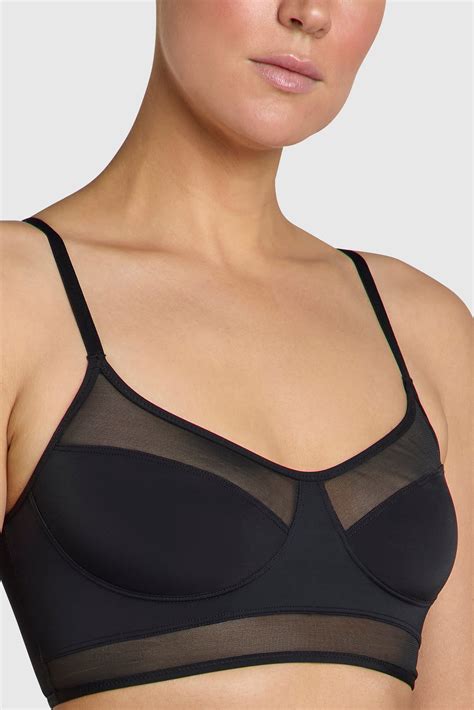 Sheer Mesh Bralette Black Comfortable And Supportive Heist