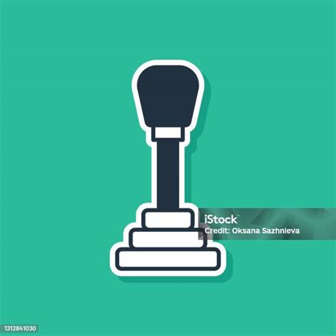 녹색 배경에 격리 된 블루 기어 시프터 아이콘 수동 변속기 아이콘 벡터 개념에 대한 스톡 벡터 아트 및 기타 이미지 개념