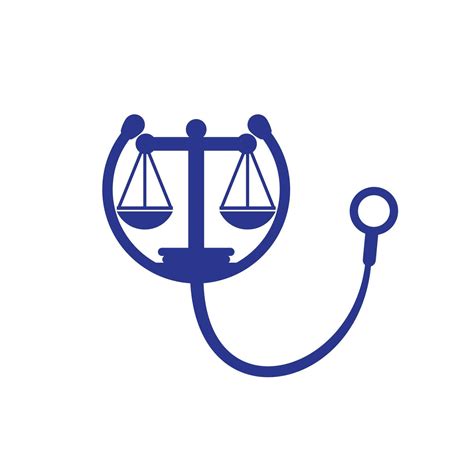 Medical Law Vector Logo Design Template Stethoscope With Law Scale