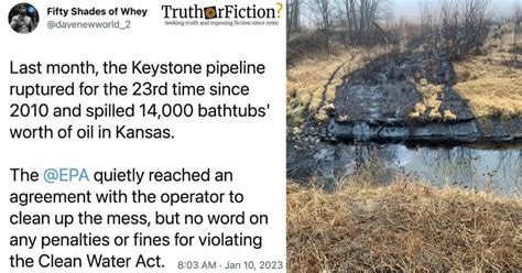 Keystone Pipeline Kansas Leak Truth Or Fiction