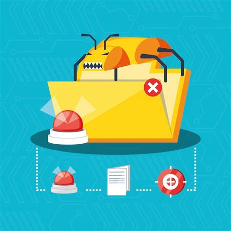 Premium Vector Folder With Cyber Security Concept