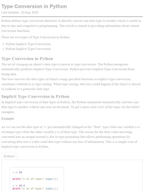 Python Type Conversion Explained Pdf Data Type Python