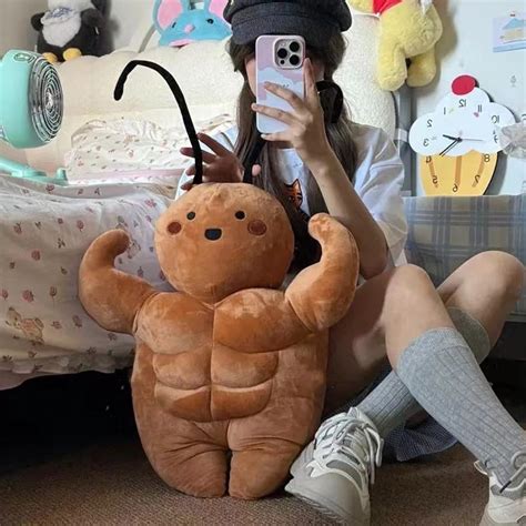 Alisa Creative Funny Muscle Cockroach Plush Toy Doll Cute Birthday T