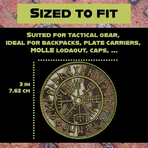 Vegvisir Compass Patch Norse Viking Runes Embroidered Hook And Loop