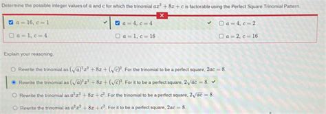 Solved Determine The Possible Integer Values Of α And C For Which The