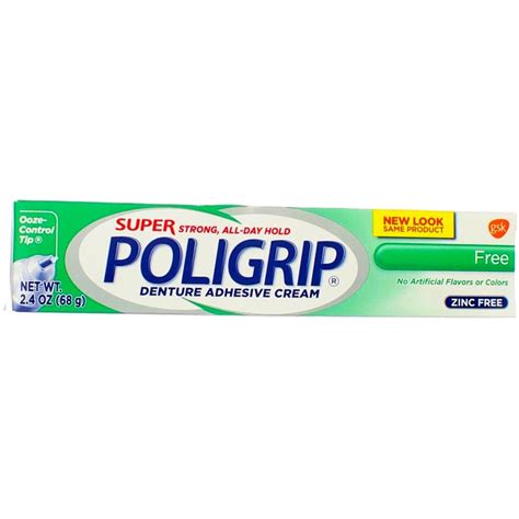 Super Poligrip Denture Adhesive Cream Artificial Flavorcolor Free 2