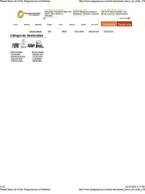 Manual Básico De Struts Pdf Marco De Software Java Lenguaje De