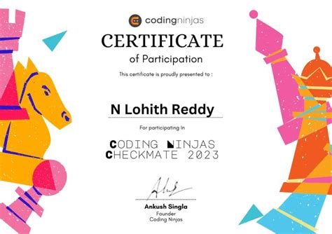 N Lohith Reddy On Linkedin Checkmate2023 Chess Codingninjas