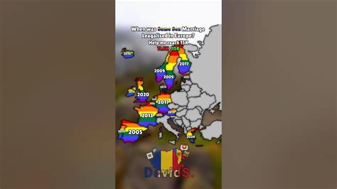 When Was Same Sex Marriage Leagalised In Europe Europe Map Shorts