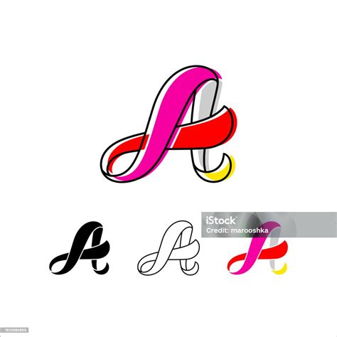 화려한 곡선 문자 A 손으로 쓴 스크립트 알파벳 필기체 서체 흰색 배경에 고립된 벡터 손으로 그린 서체 개념에 대한 스톡 벡터