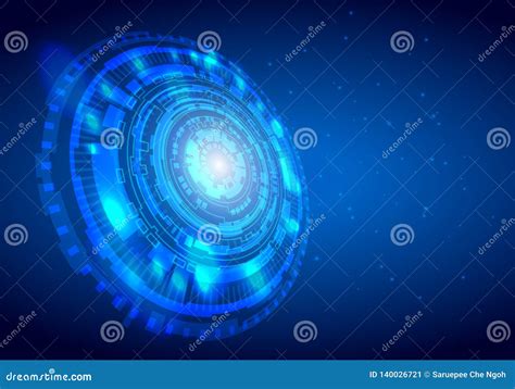 Abstract Circle Digital Technology Background With Back Space