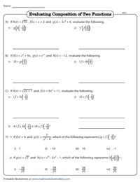 Composition Of Functions Worksheets Worksheets Library