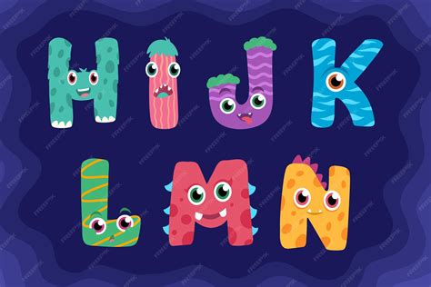 Premium Vector Cartoon Funny Monster Alphabet Premium