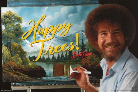 Bob Ross Happy Trees Poster Canvas Wall Art Print Crowndiamon