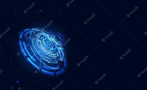 Premium Vector Abstract Circle Digital Circuit Concept Light Circle Network Connection Blue