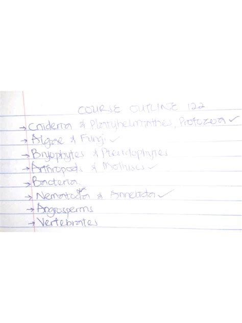 Bio 122 Course Outline Pdf