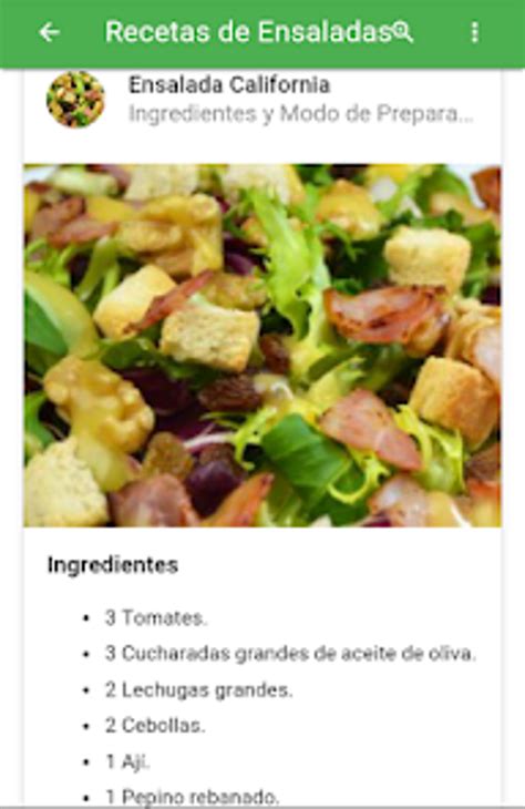 Recetas De Ensaladas For Android Download