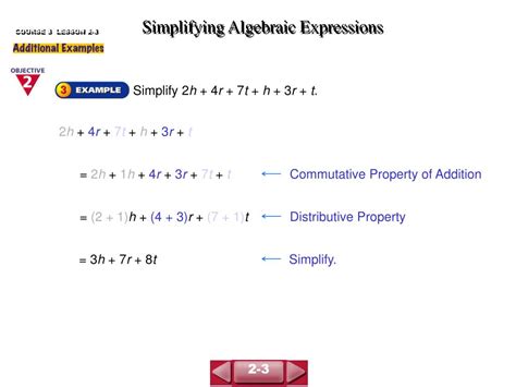 ppt simplifying algebraic expressions powerpoint presentation free download id 760360