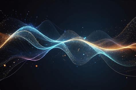 Premium Photo Digital Data Of Particle Wave And Network Connection