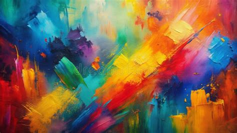 A Symphony Of Colors A Vibrant Abstract Expressionist Canvas