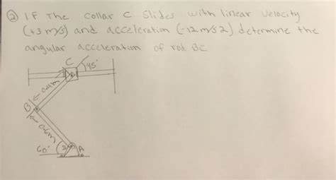 Solved IF The Collar C Slides With Linear Velocity M S Chegg