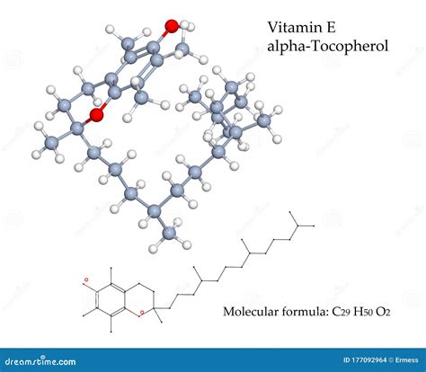 Vitamin E Alpha Tocopherol 3d Illustration Of Molecular Structure