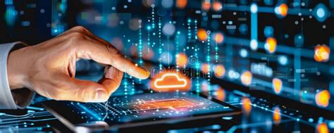 Person Operating Sophisticated Digital Cloud Interface In State Of The