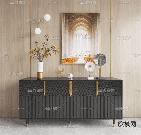 现代轻奢端景柜3d模型下载id105849223dmax免费模型 欧模网