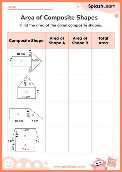 Calculate The Area Of Composite Shapes Printable Maths Sheet