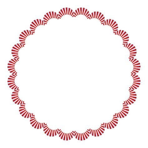 Premium Vector Christmas Candy Cane Frame Striped Ribbon Circle Sticker