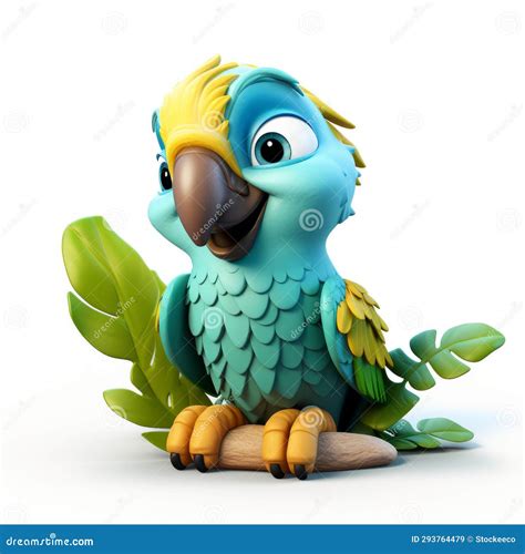 Parrot Animation Exotic Adorable Fauna Character Flight White Sulphur Crested Cockatoo