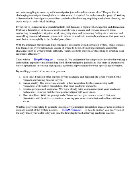 Investigative Journalism Dissertation Ideas Pdf Thesis Linguistics