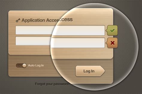 Free Wooden User Interface Log In By Rami James Via Behance Login Design User Interface