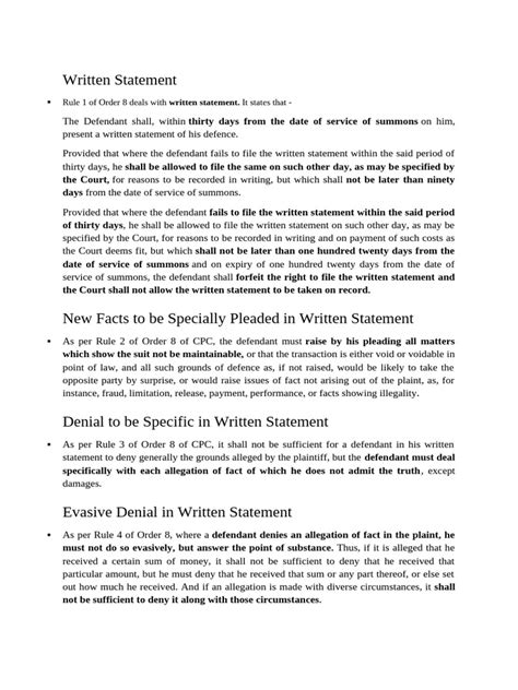 Written Statement Pdf Affidavit Lawsuit