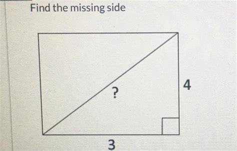 Solved Find The Missing Side Chegg