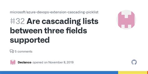 Are Cascading Lists Between Three Fields Supported · Issue 32 · Microsoftazure Devops