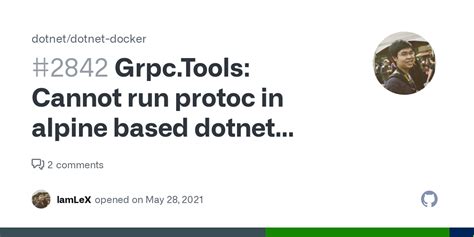grpc tools cannot run protoc in alpine based dotnet sdk · issue 2842 · dotnet dotnet docker