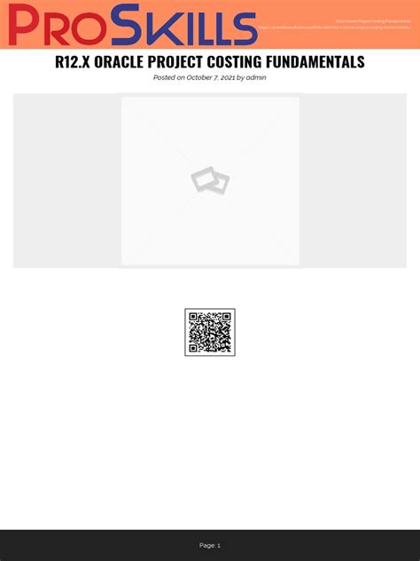 R12x Oracle Project Costing Fundamentals Pdf