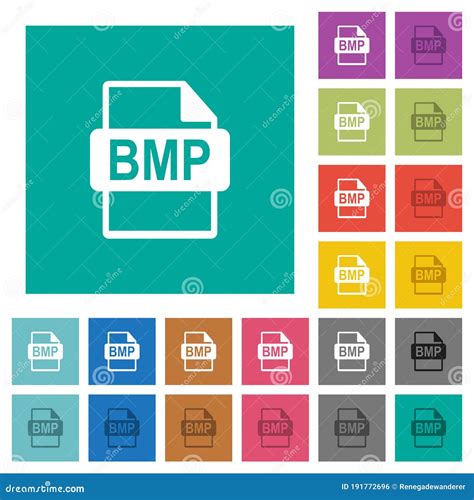 Bmp File Format Square Flat Multi Colored Icons Stock Vector Illustration Of Graphic