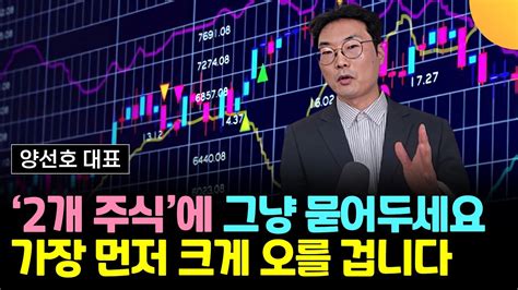 이 주식 2개에 그냥 묻어두세요 가장 먼저 크게 오를 겁니다 양선호 대표 2부 Youtube