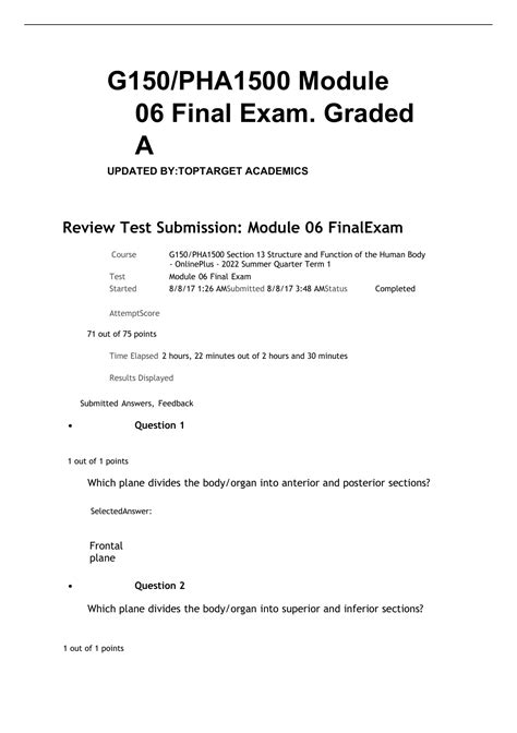 g150 pha1500 module 06 final exam 2 newest 2022 structure and