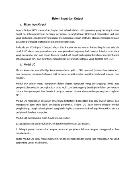 sistem input dan output pdf