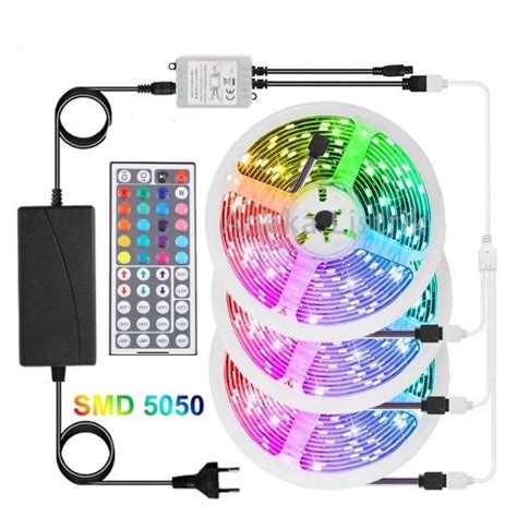 Jual Paket Lampu Led Strip Rgb M M Ip Ip Rgb Remote Lampu Hias Warna Warni