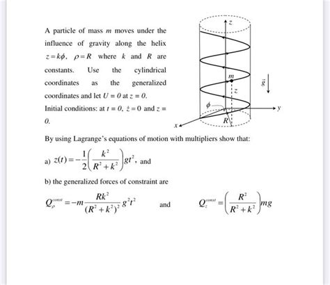 Solved A Particle Of Mass M Moves Under The Influence Of Chegg Com